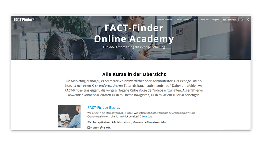 FACT-Finder Kundenportal – eine Oberfläche für alle Services und Ressourcen